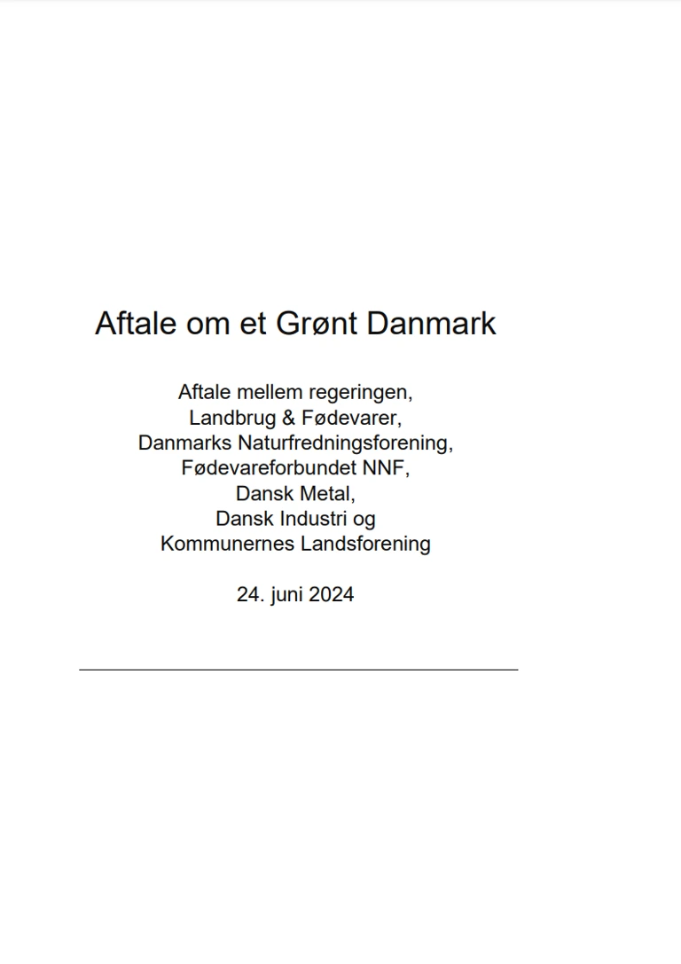 Aftale om et Grønt Danmark - Regeringen.dk